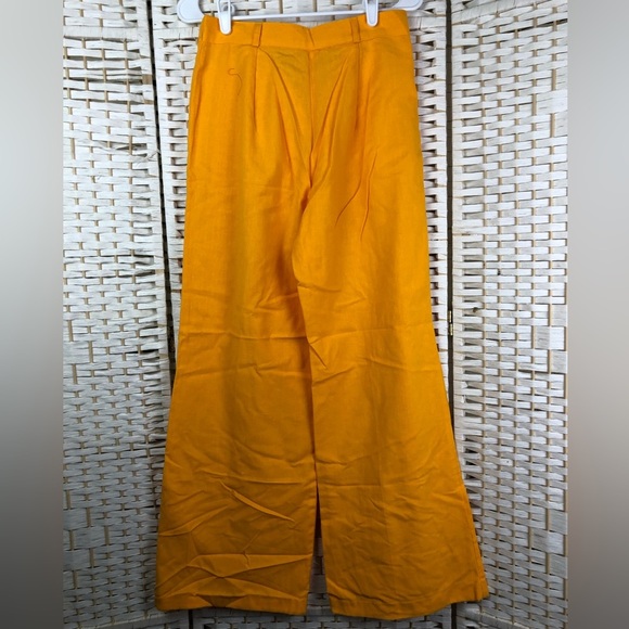 Vintage | Pants & Jumpsuits | Vintage Yellow High Rise Linen Pants Wide ...